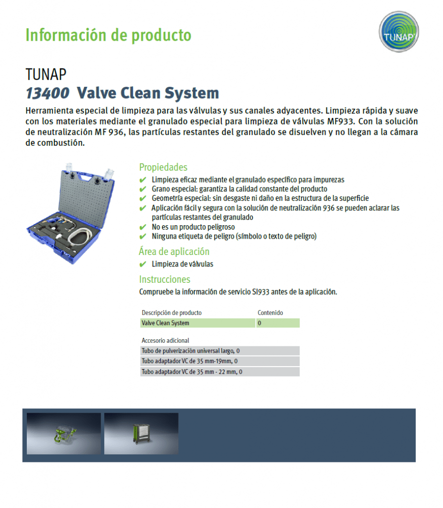 13400 Valve Clean System – Tunap Chile