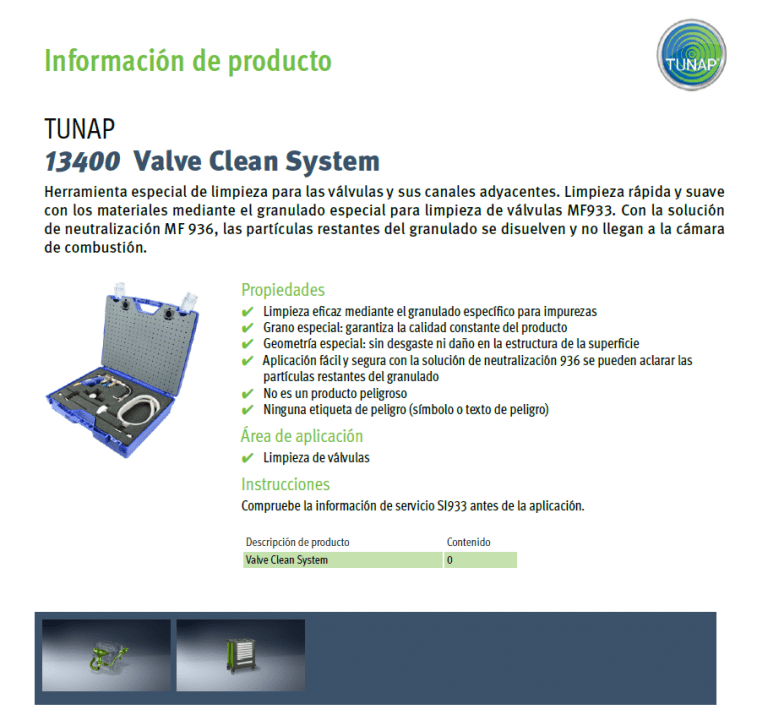 13400 Valve Clean System – Tunap Chile